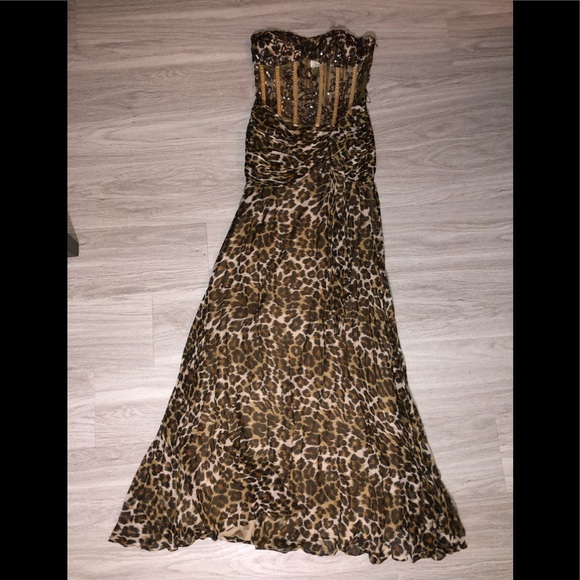 shania june | Dresses | Vintage Shaina June Leopard Print Gown | Poshmark